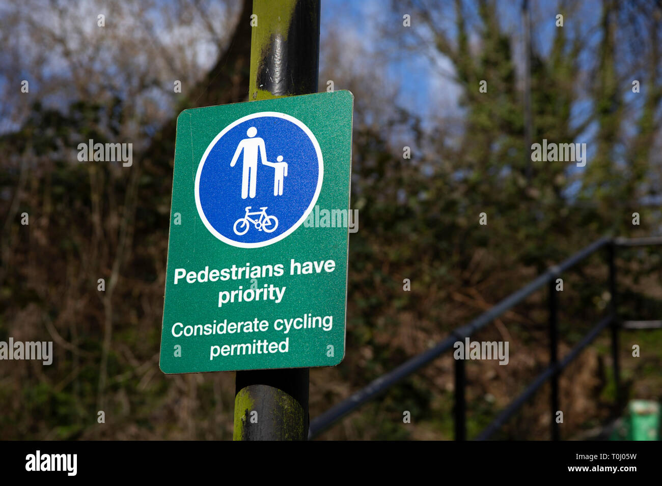 Pedestrian priority sign hi-res stock photography and images - Alamy