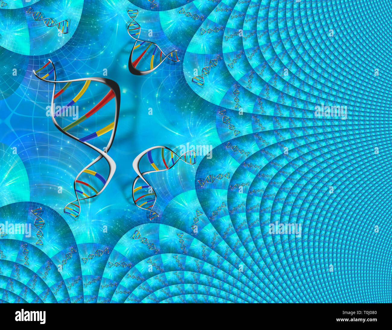 DNA Genetics fractal. 3D rendering Stock Photo - Alamy