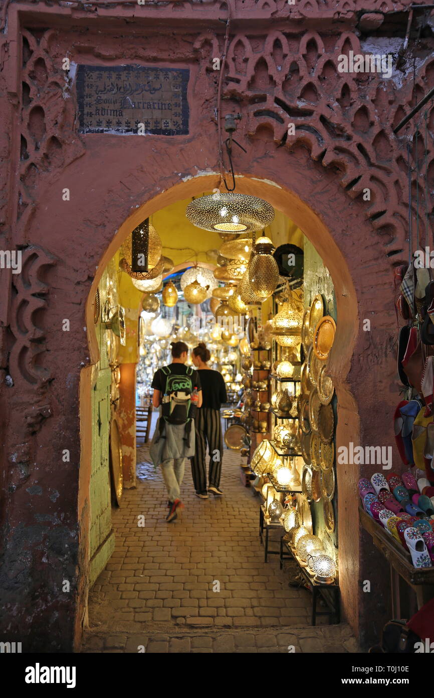 Souk Harrarine Kdima, Medina, Marrakesh, Marrakesh-Safi region, Morocco ...