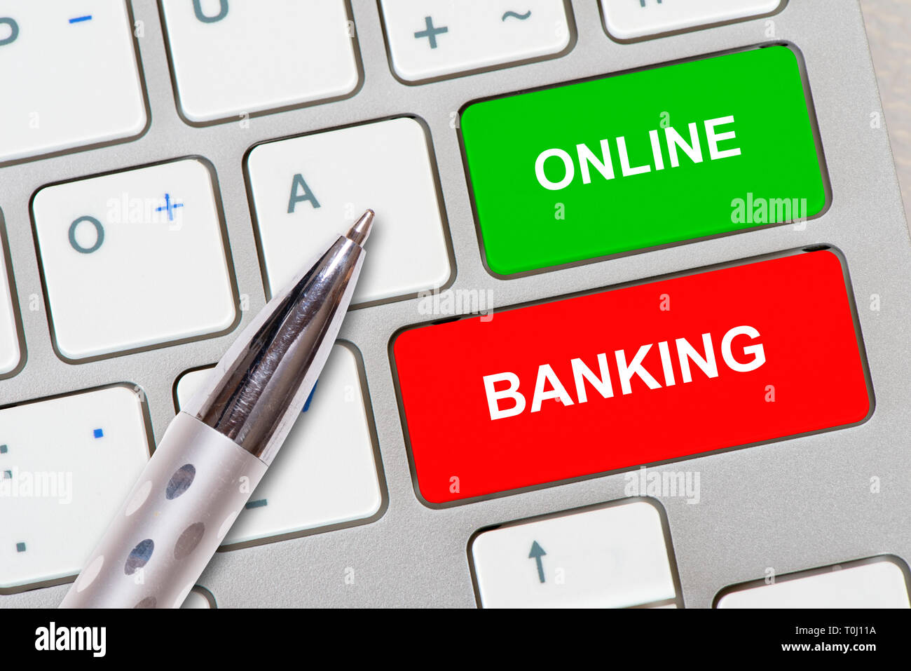 online banking printed on computer keyboard Stock Photo - Alamy