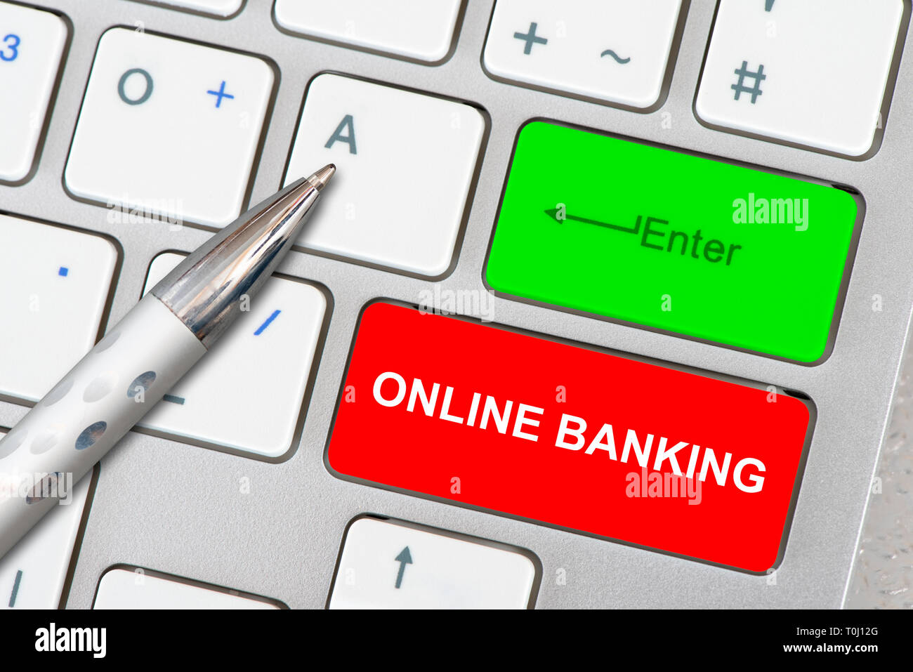 online banking printed on computer keyboard Stock Photo - Alamy