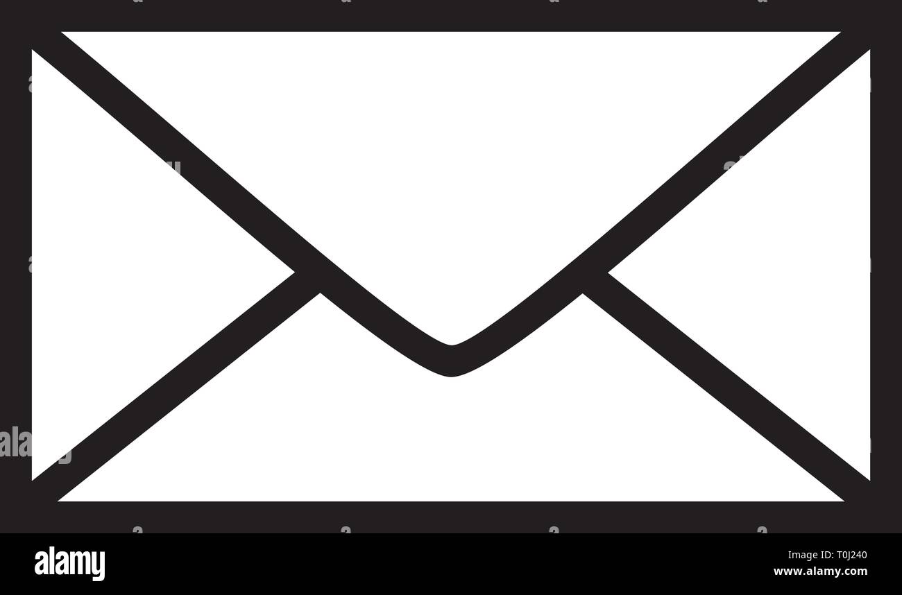 Simple line drawing vector of an envelope for mail communication ...