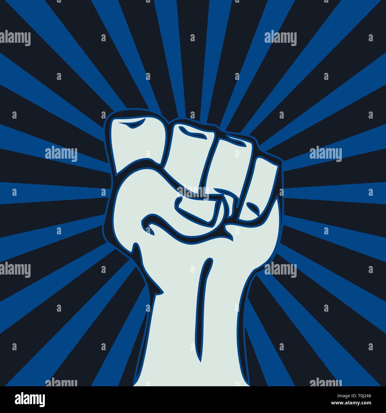 Power symbol of a raised fist for revolution concept in vector Stock ...