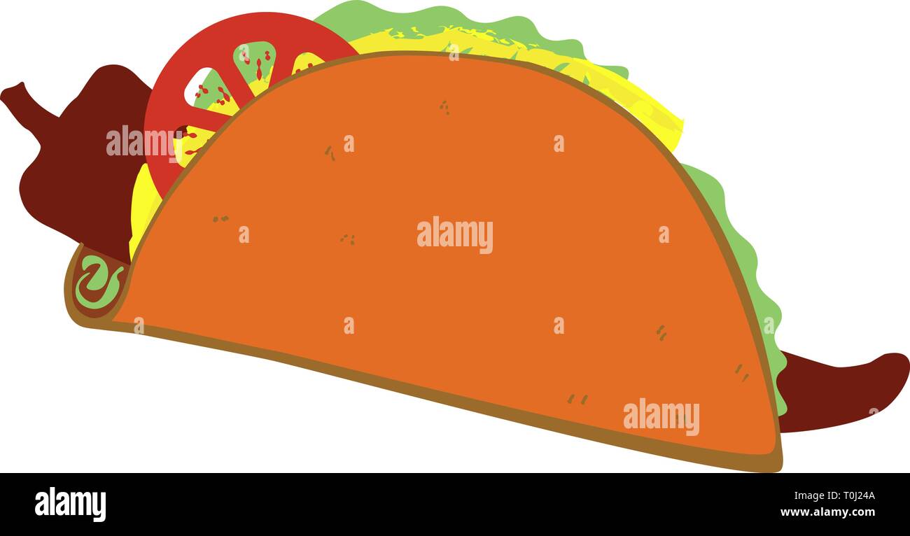 Simple taco with ingredients vector isolated Stock Vector Image & Art ...