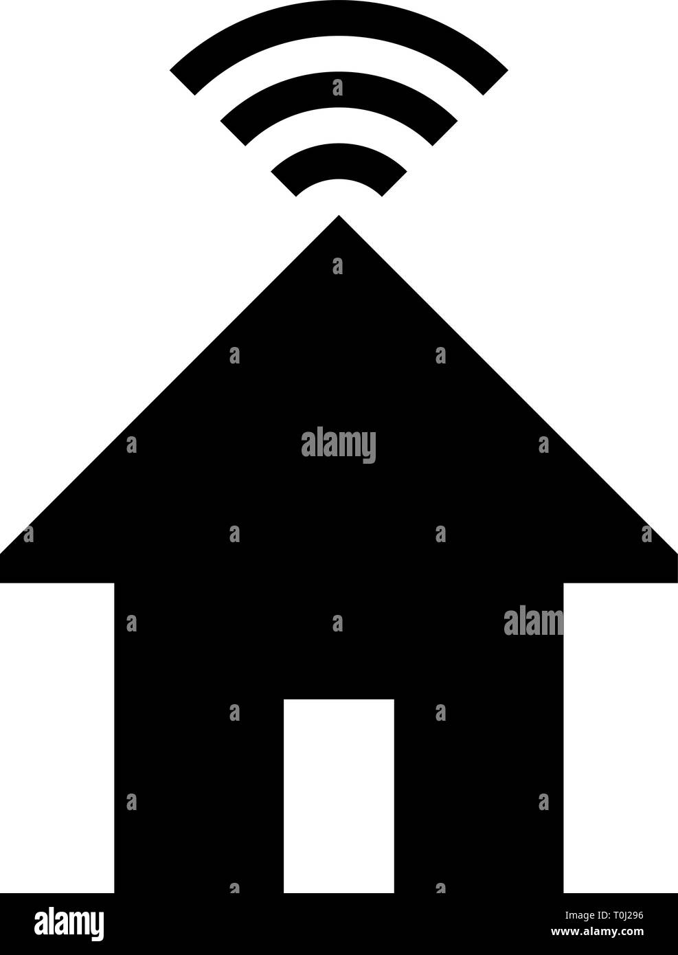 Home wifi symbol icon - black simple, isolated - vector illustration ...