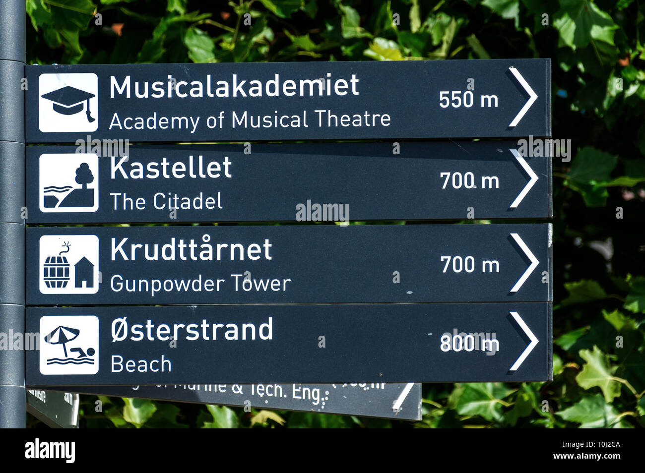 Denmark, Fredericia: Information signpost giving information about the ...