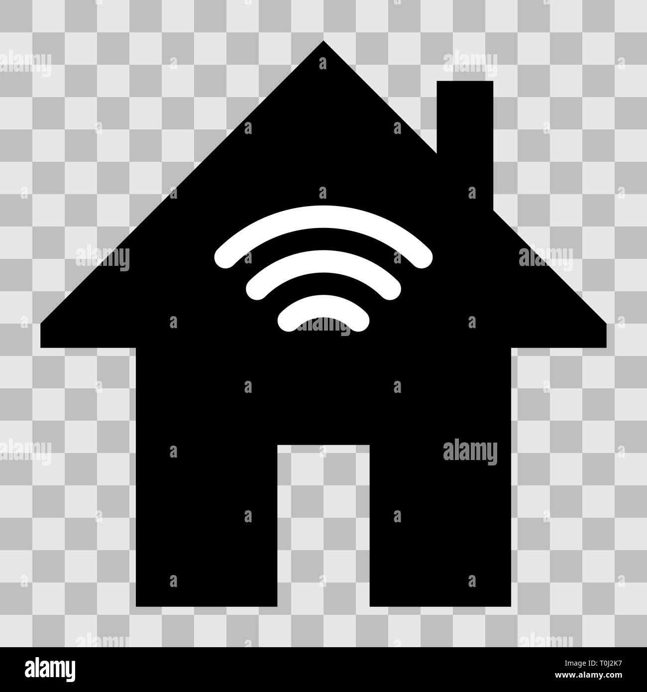 Home wifi symbol icon - black simple, isolated - vector illustration ...