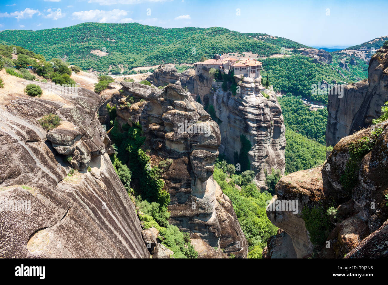 Top view of Monastery of Varlaam (the second largest) in Meteora ...