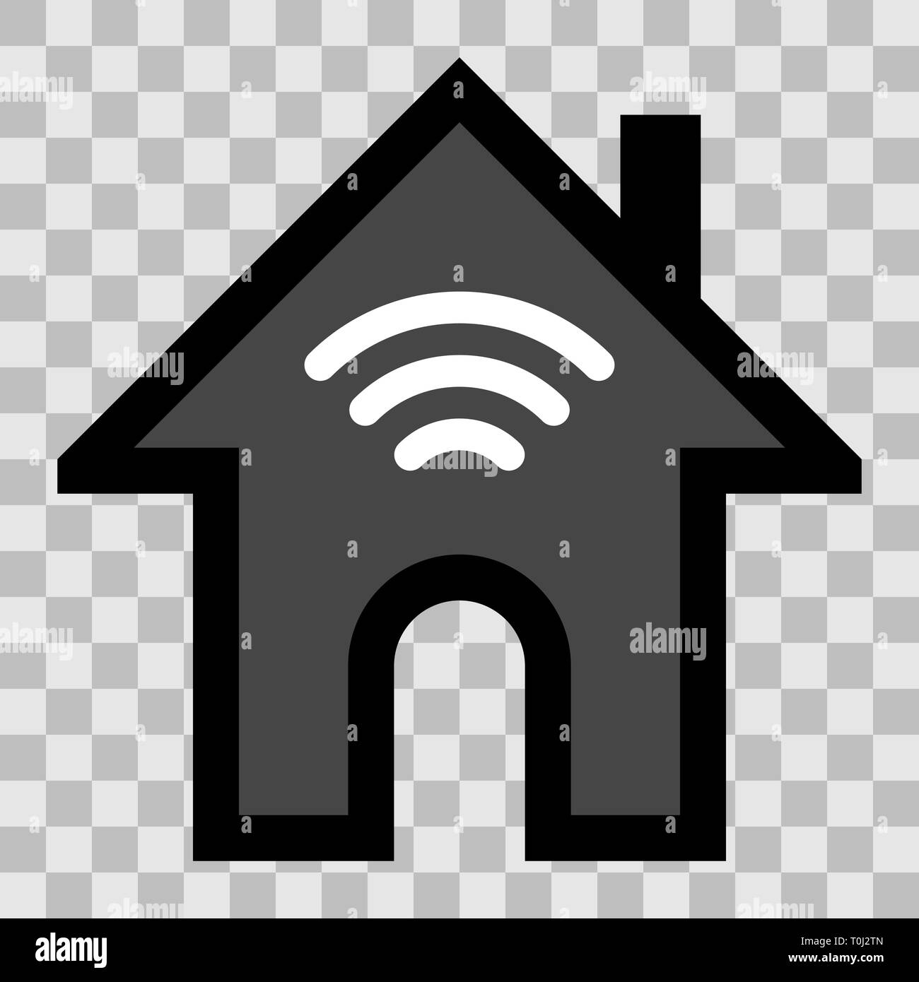 Home wifi symbol icon - black with outline, isolated - vector ...
