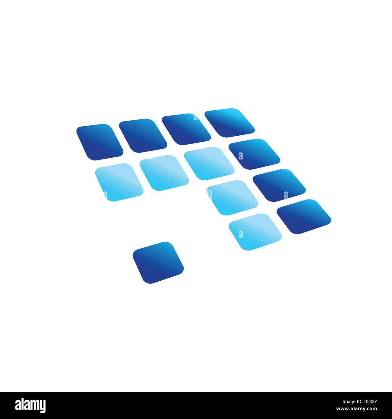 Blue Arrow Digital Panel Rounded Blocks Vector Symbol Graphic Logo ...