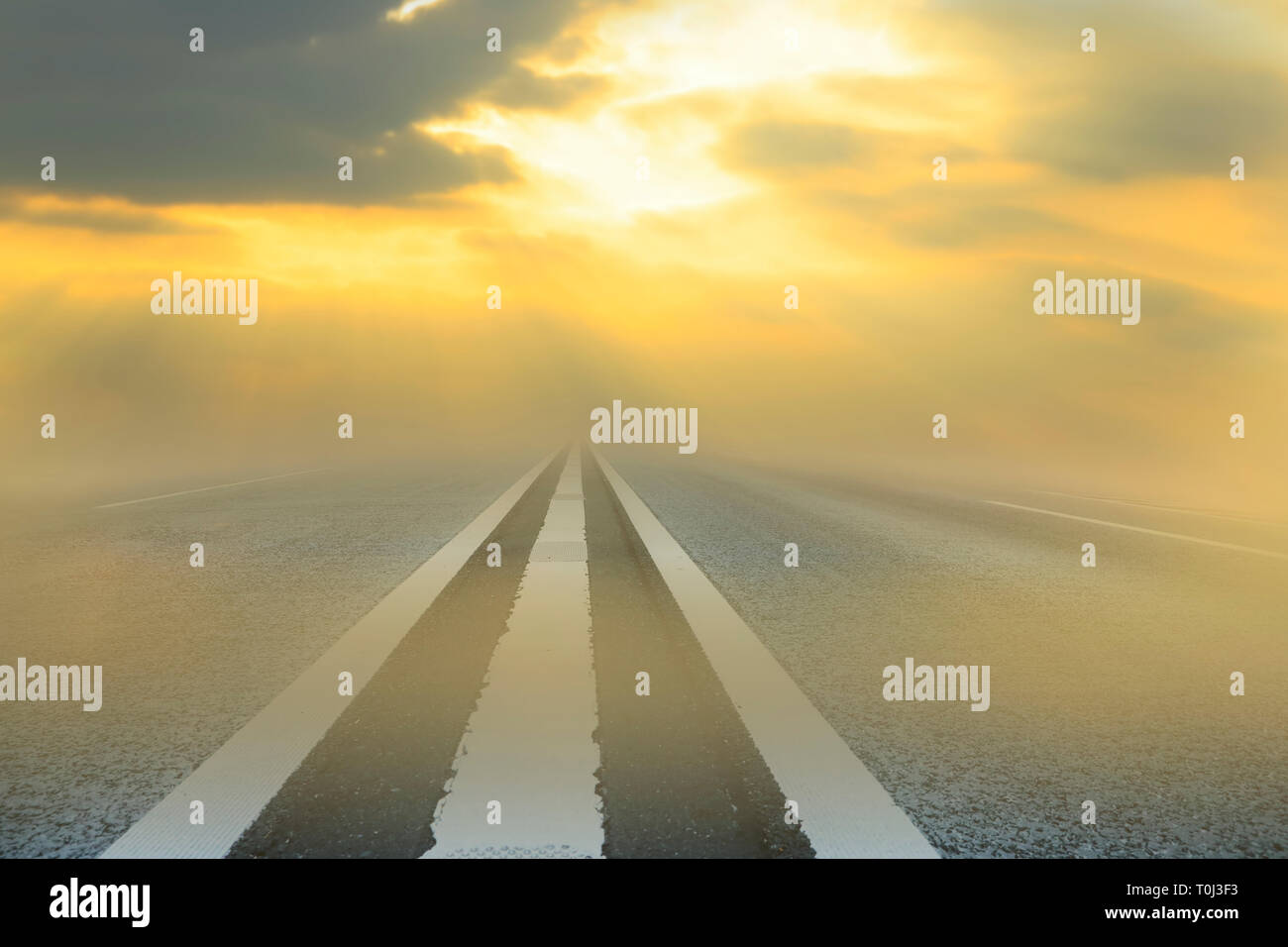 Road and sunlight on background for success background Stock Photo - Alamy