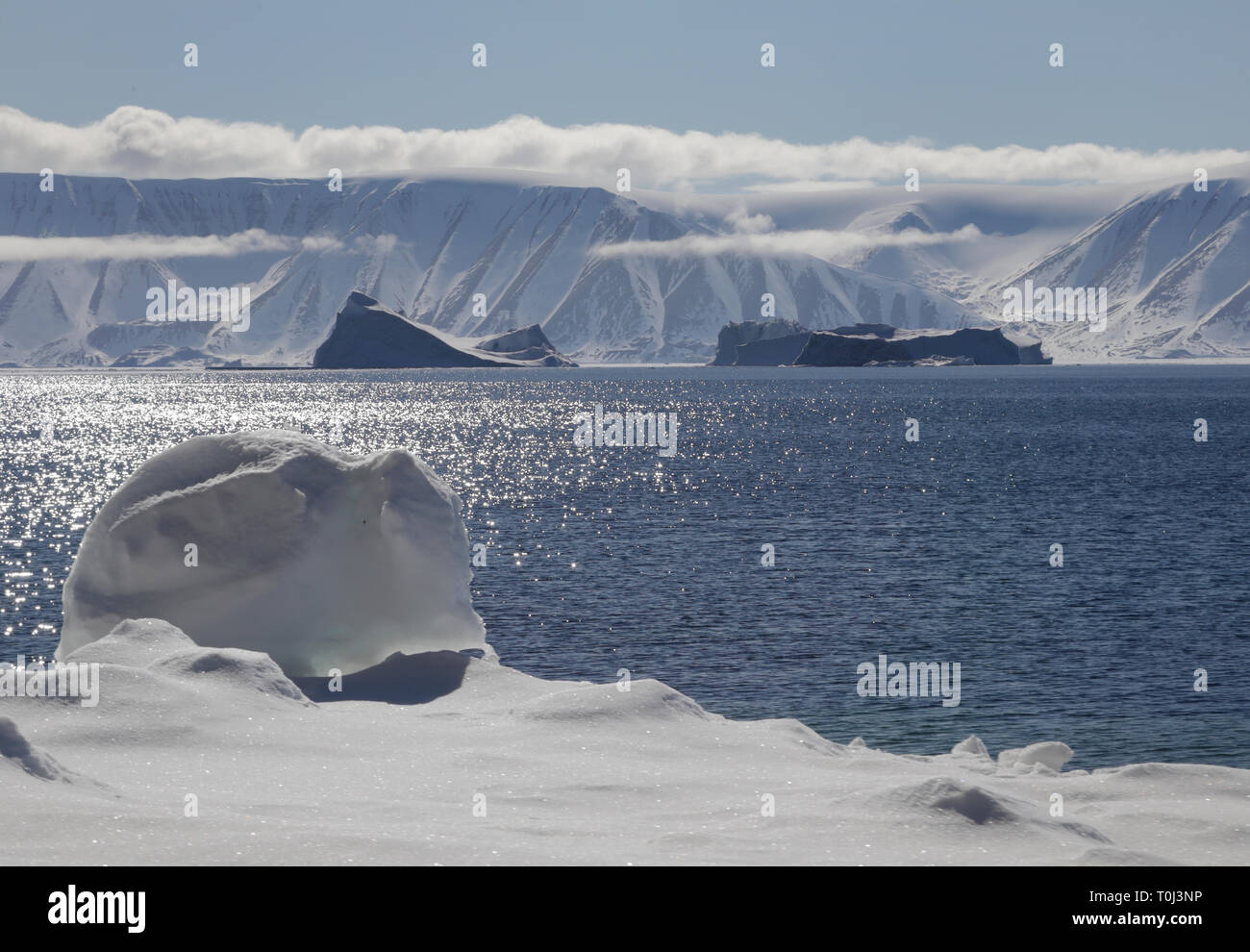 High Arctic landscape with sea ice and open water Stock Photo - Alamy