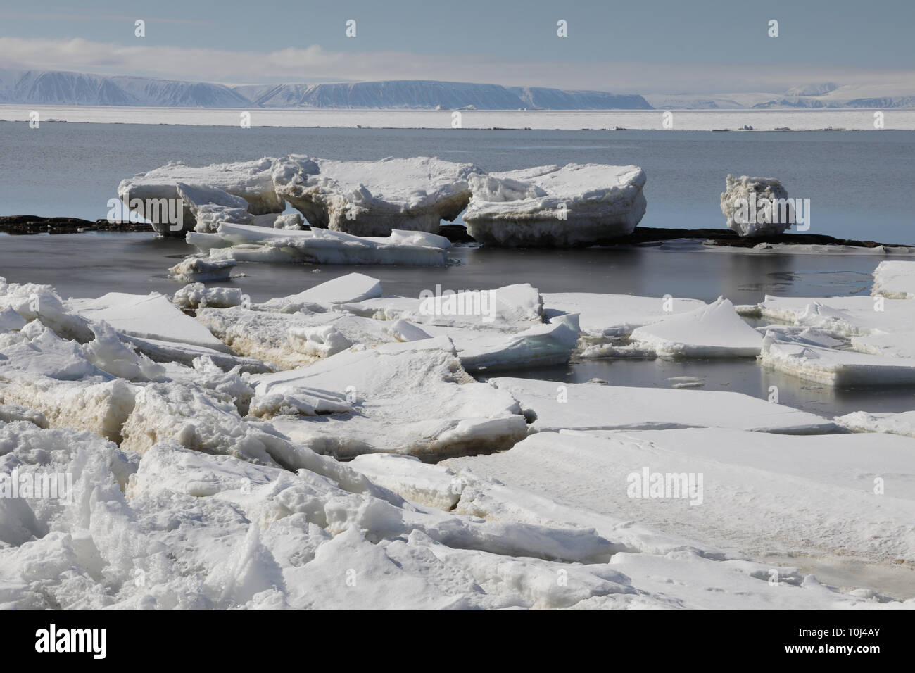 High Arctic landscape with sea ice and open water Stock Photo - Alamy