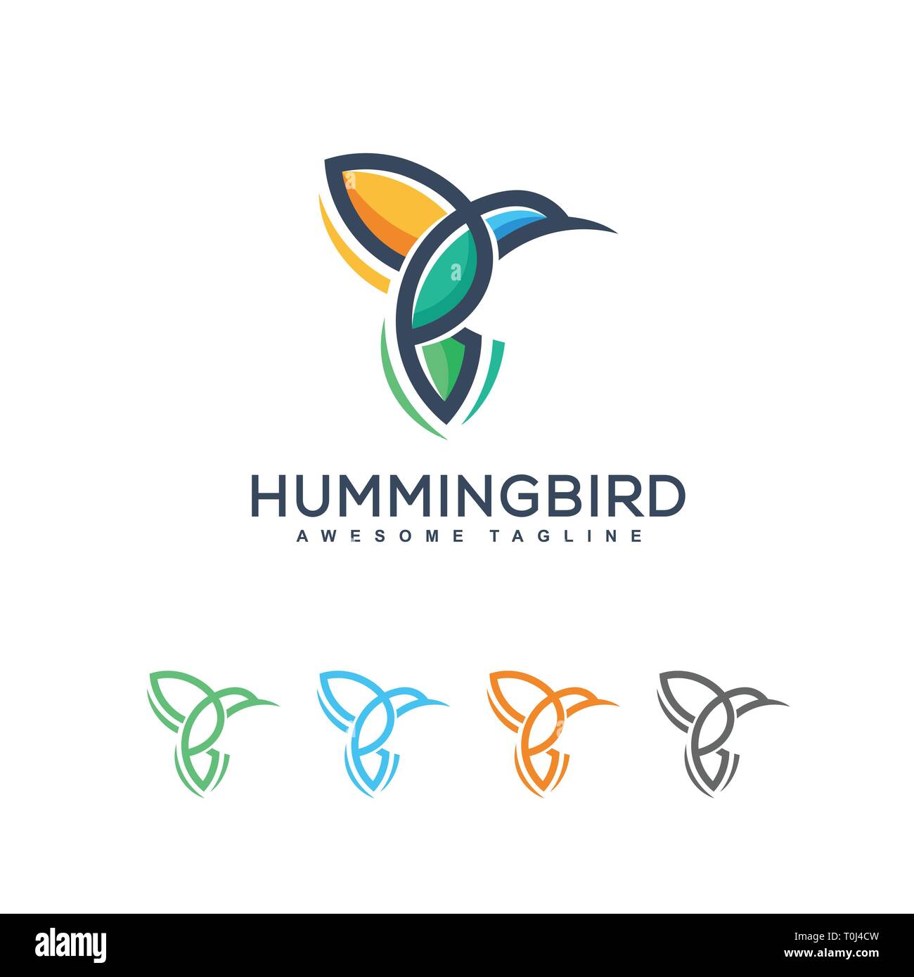Hummingbird logo vector hi-res stock photography and images - Alamy