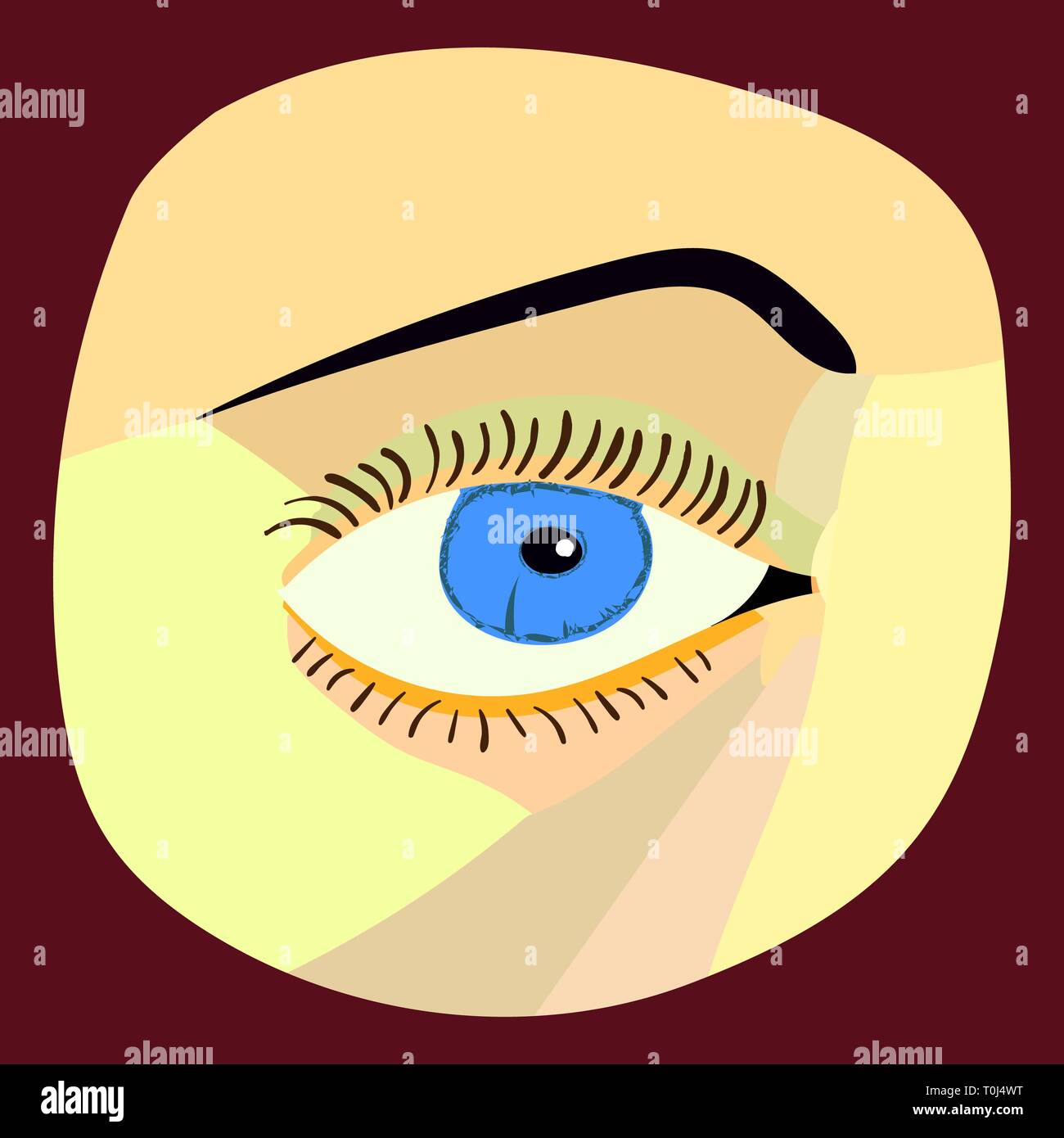 Human eye macro closeup sketch. Art print Stock Photo - Alamy