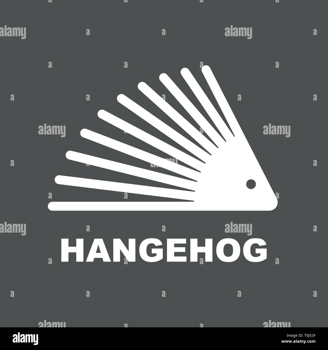 Hedgehog sign design on dark background. Illustration vector. EPS 10 ...