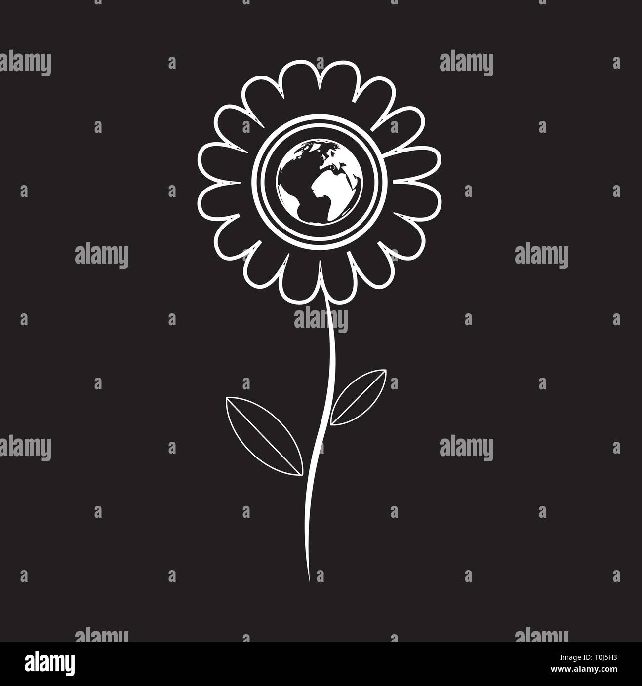 World environment day. Earth in the form of a flower. 10 eps Stock ...