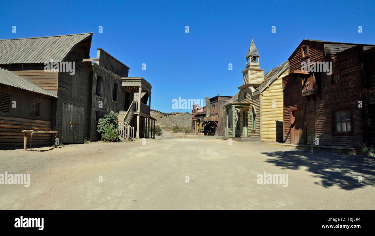 The Main Street of Western-style town, formerly a film set at Fort ...