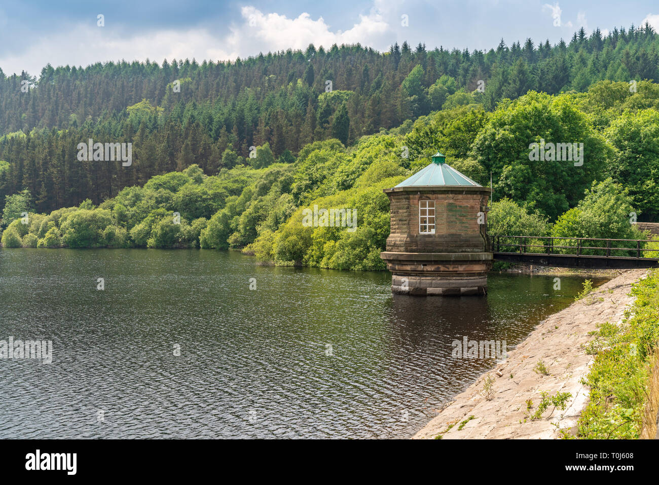 View over Fernilee Reservoir near Buxton in the East Midlands ...
