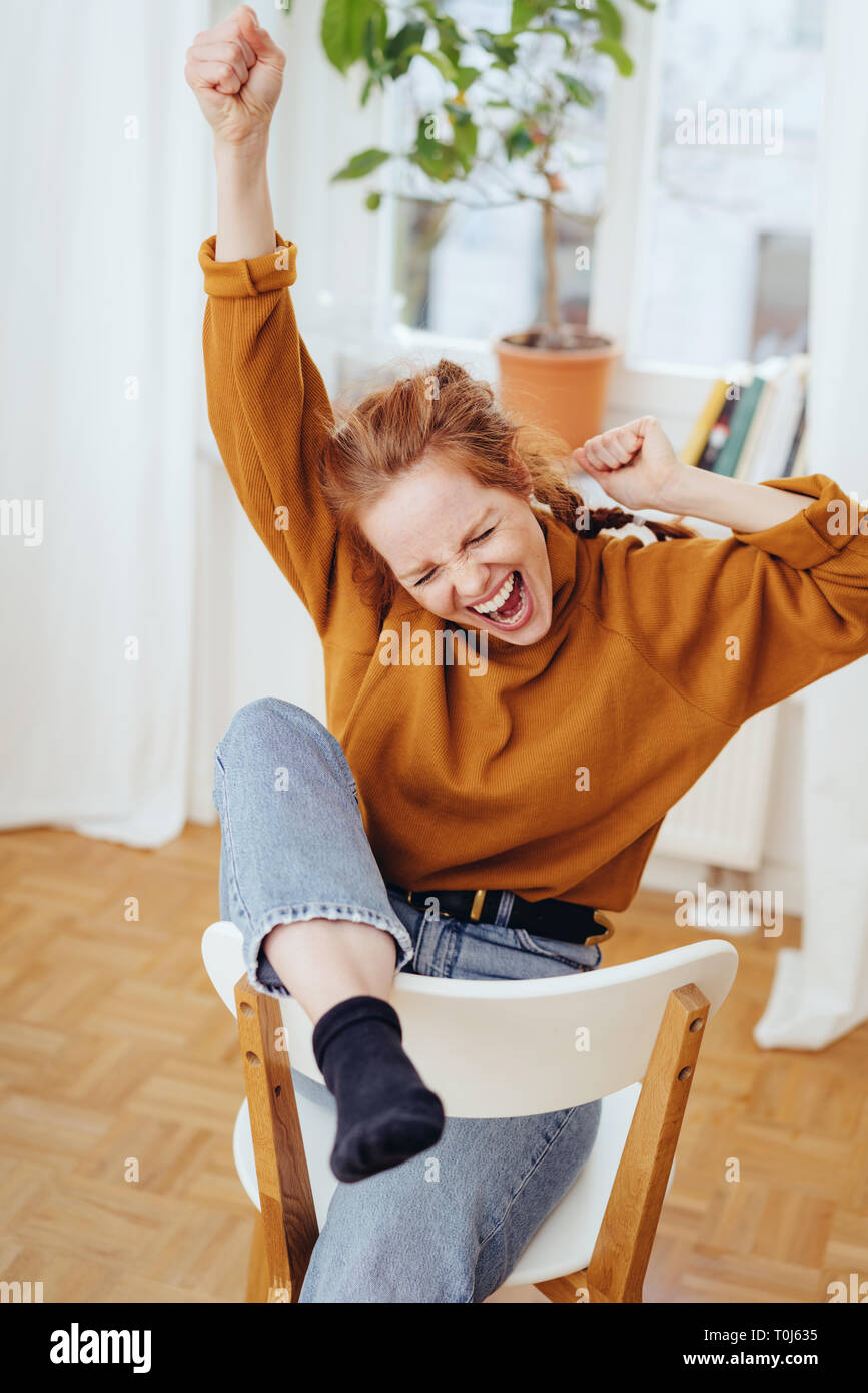 Woman punching air hi-res stock photography and images - Alamy