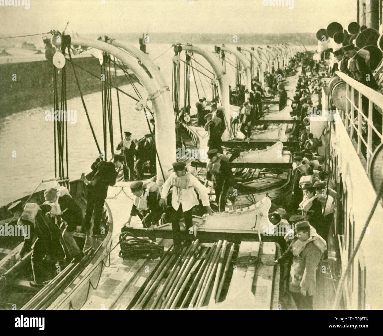 'Boat Drill Aboard the "Aquitania".', c1930. Creator: Unknown Stock ...