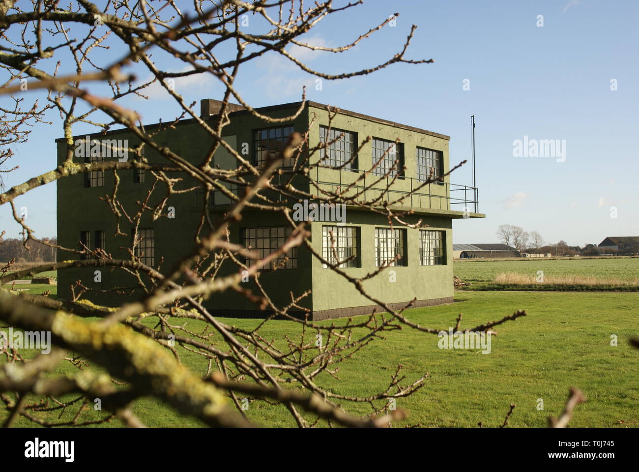 world war two airfield control tower Stock Photo - Alamy