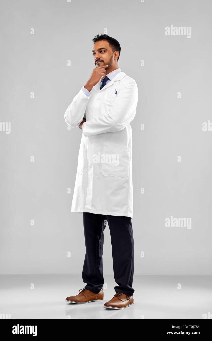 smiling male doctor or scientist in white coat Stock Photo - Alamy