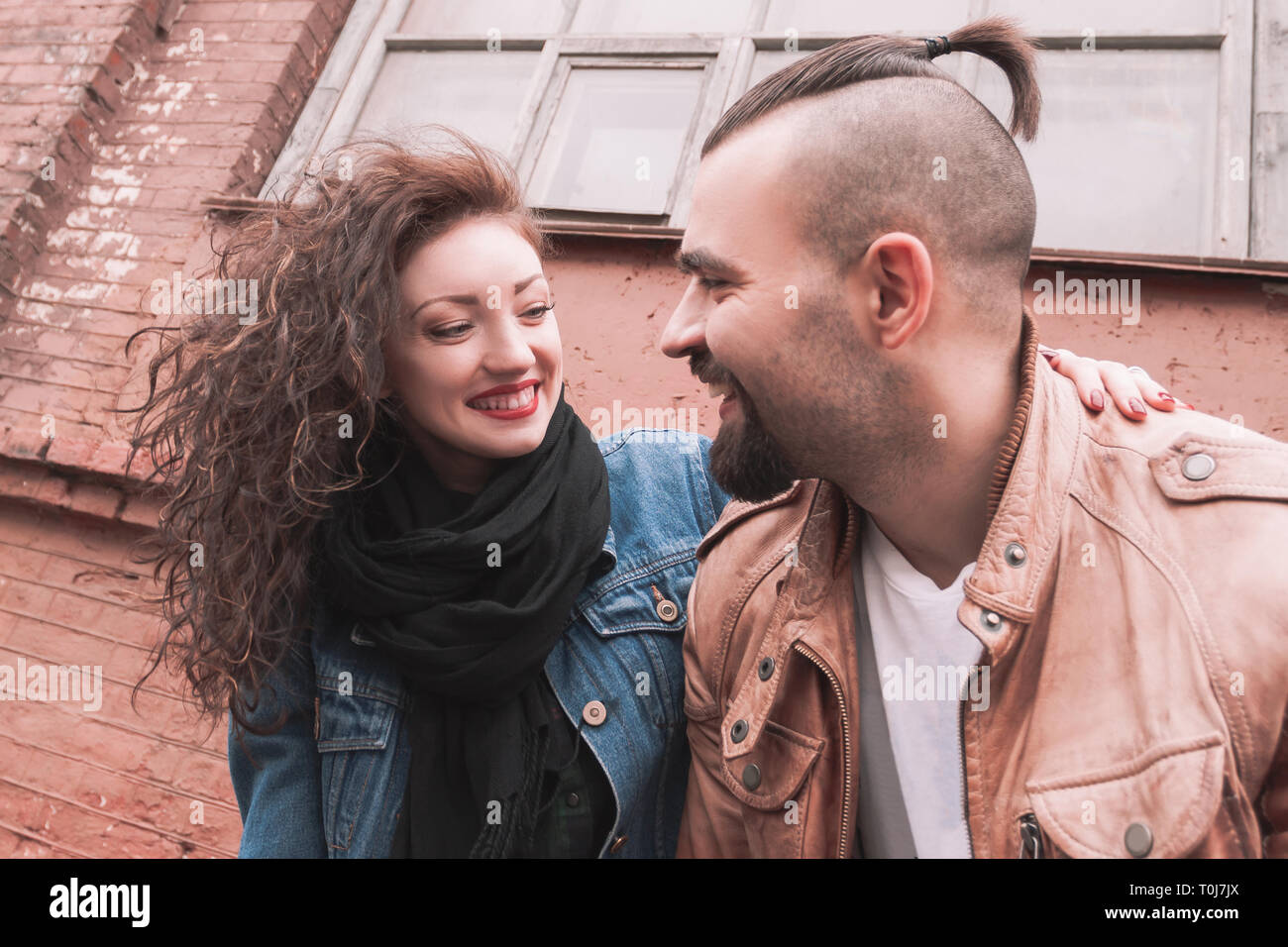 portrait of a happy romantic couple . love story Stock Photo - Alamy