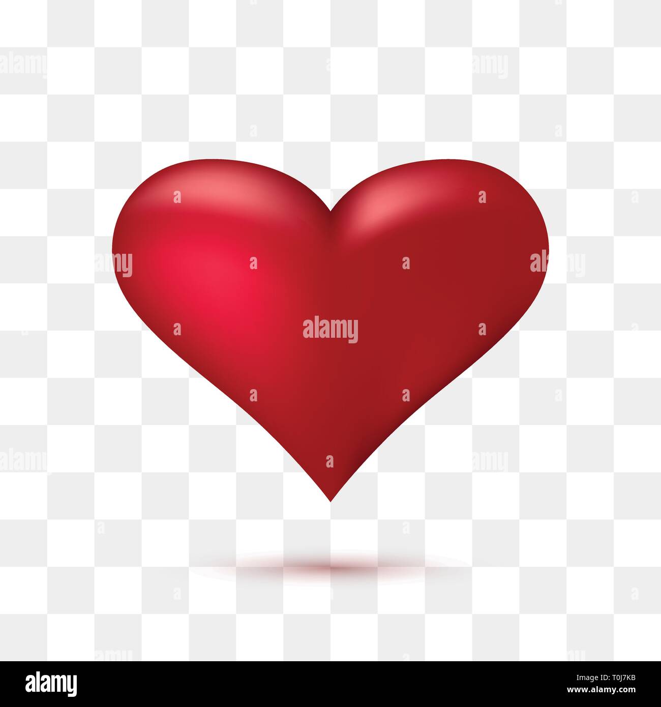 Red realistic heart, isolated. Vector illustration Stock Vector Image ...