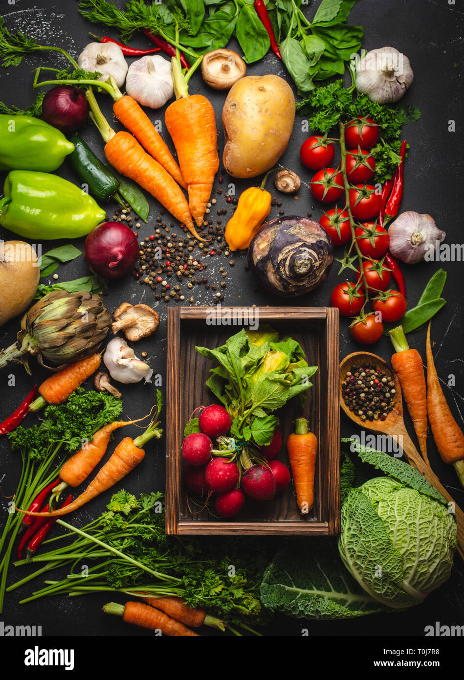 Fresh farm vegetables Stock Photo - Alamy