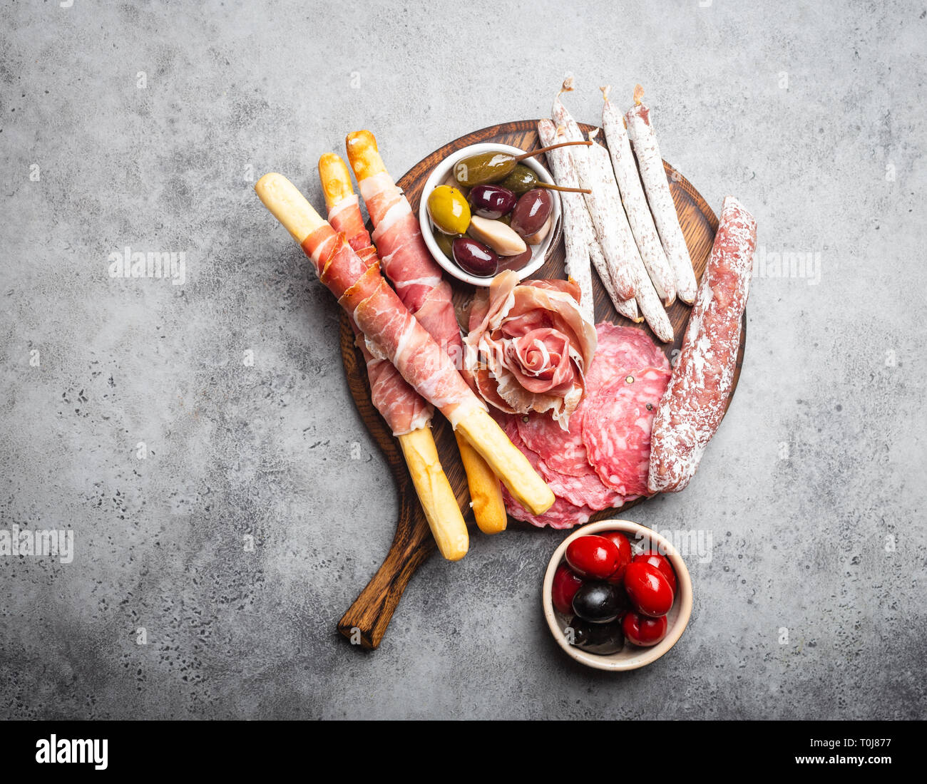 Selection of meat and appetizers Stock Photo - Alamy