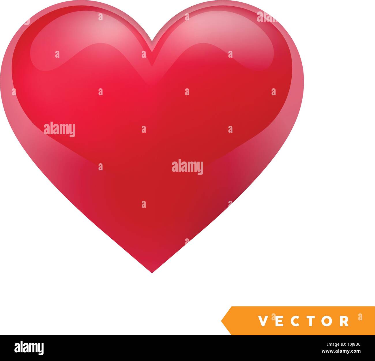 Realistic red valentine heart. Vector illustration Stock Vector Image ...