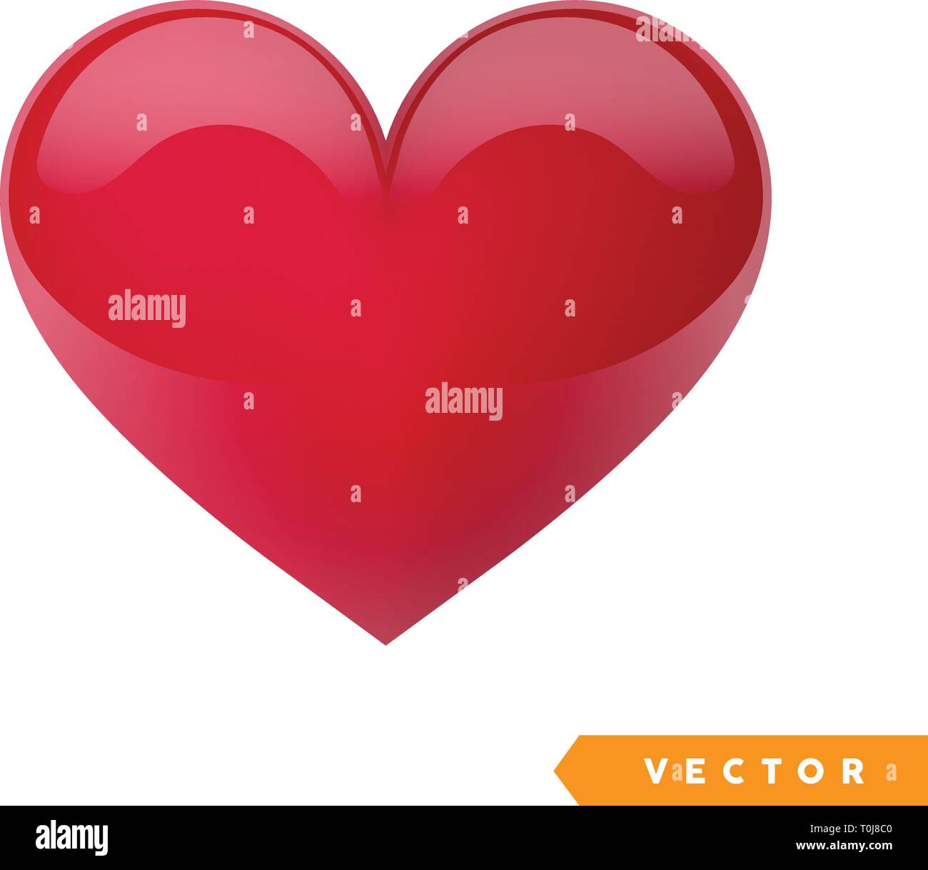 Realistic red valentine heart. Vector illustration Stock Vector Image ...