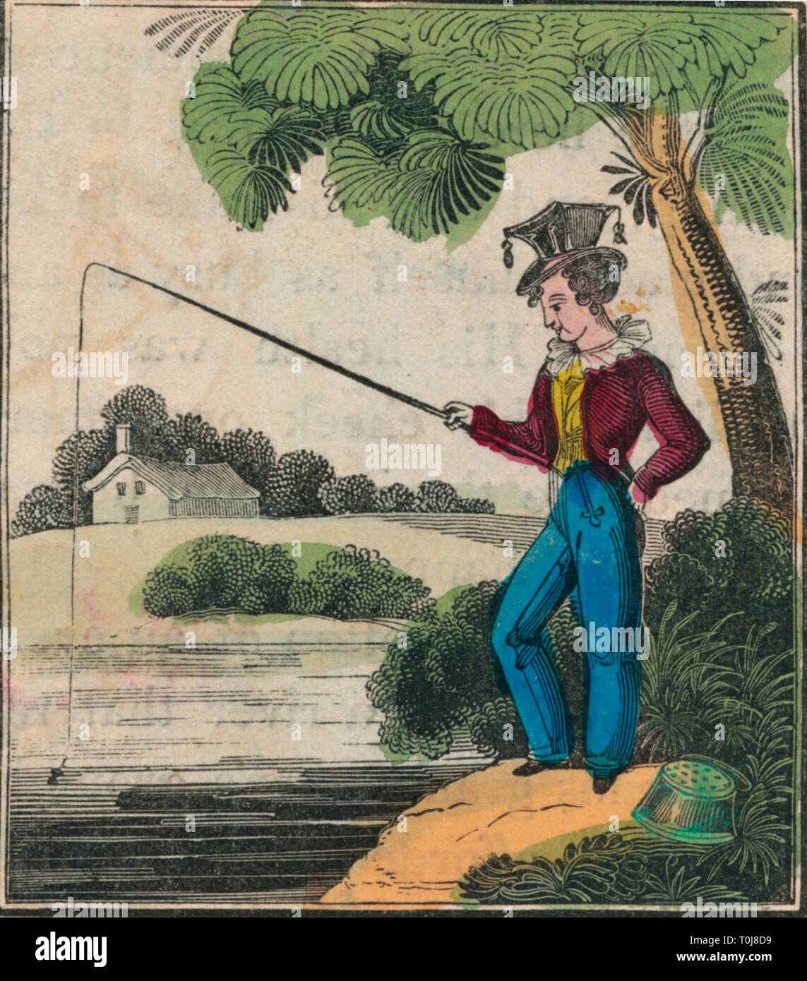 'George angling', late 18th-early 19th century. Creator: Unknown Stock ...