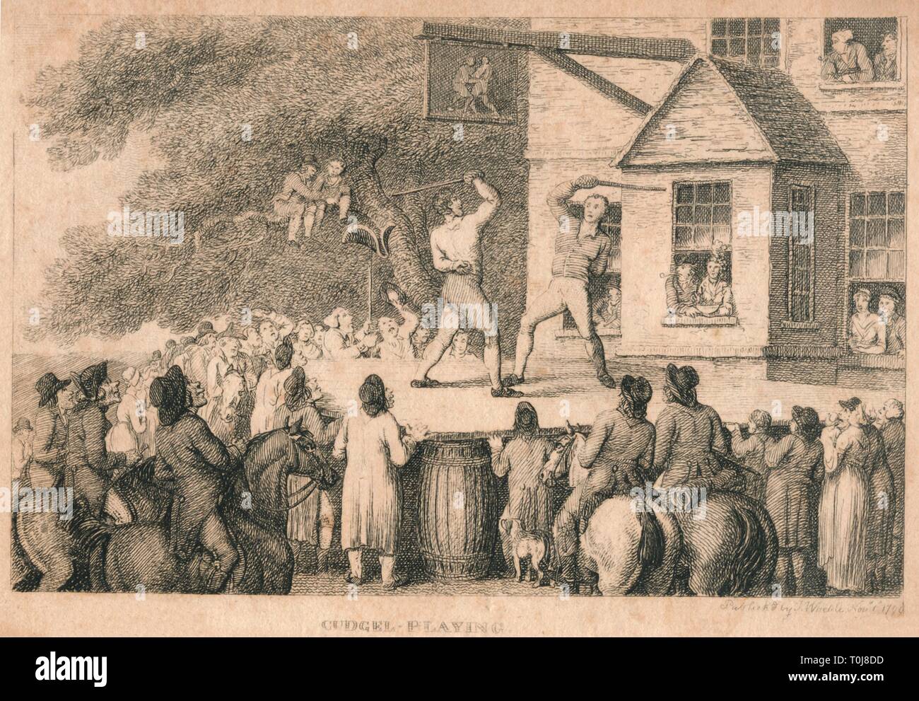 'Cudgel Playing', 1799. Creator: Unknown Stock Photo - Alamy