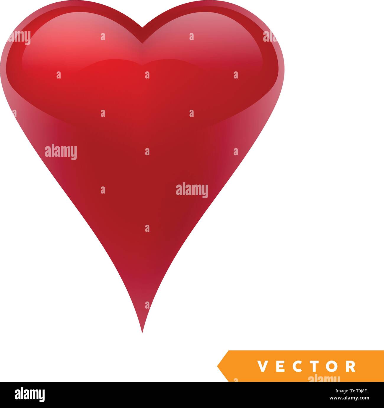 Realistic red valentine heart. Vector illustration Stock Vector Image ...