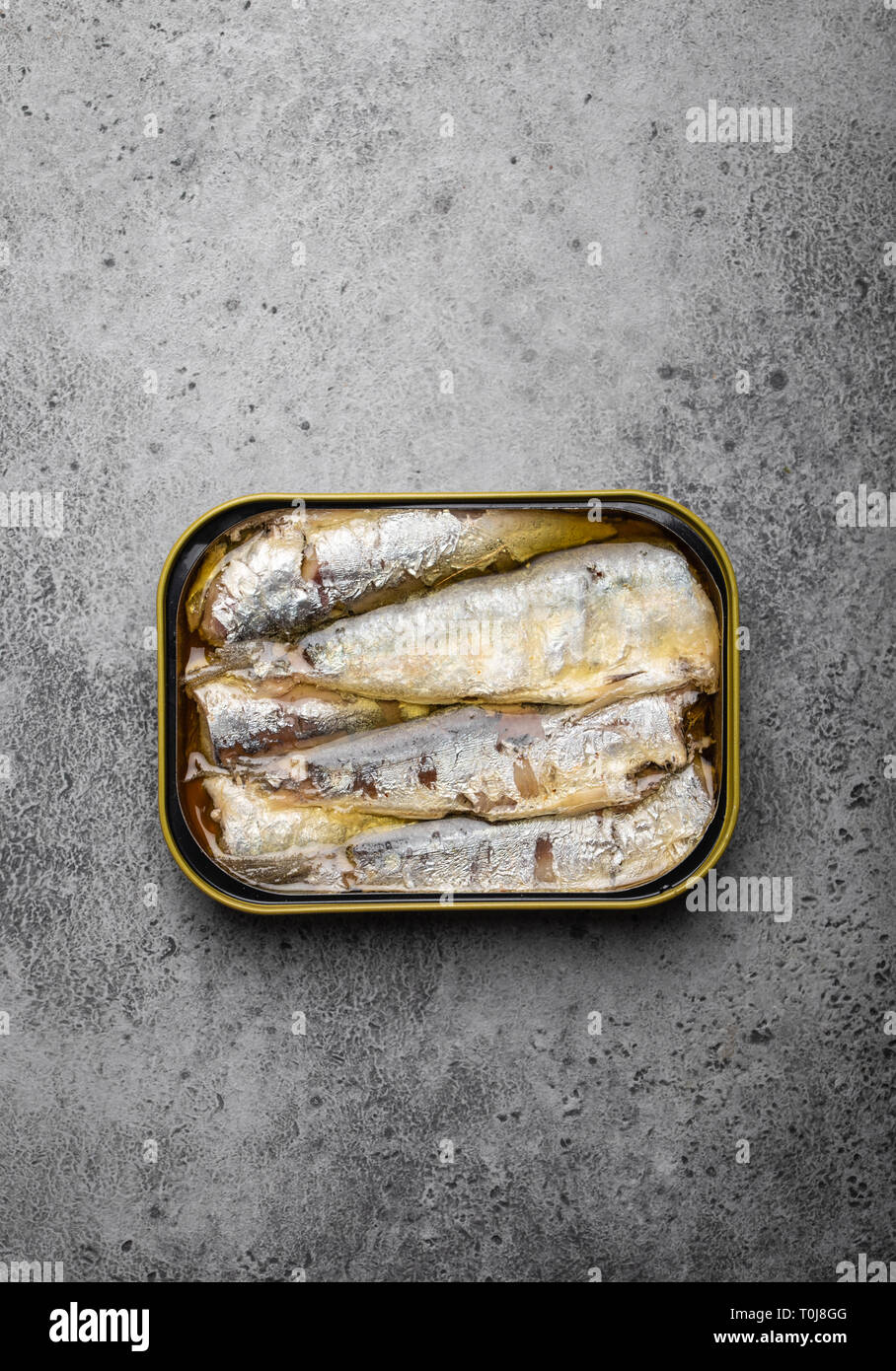 Canned fish in a tin Stock Photo - Alamy