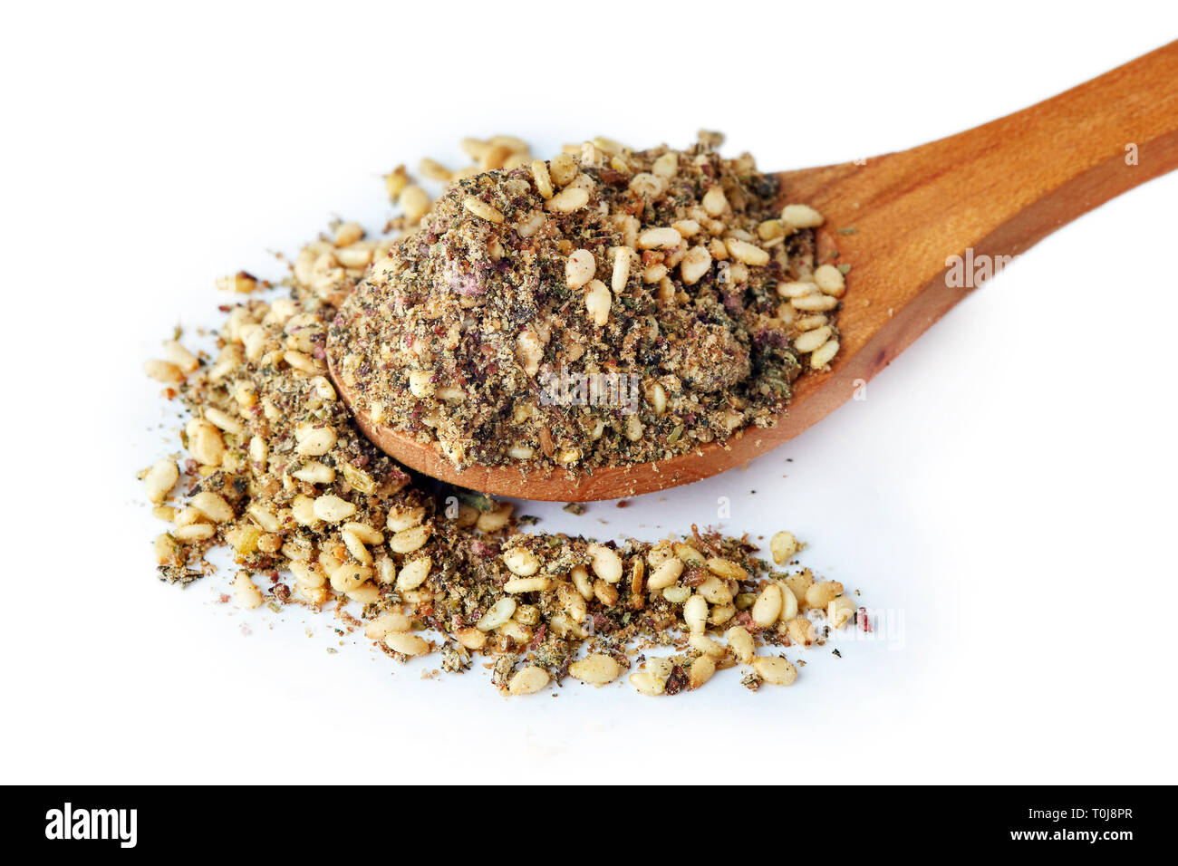Za'atar (zatar), Middle Eastern spice mixture isolated on white ...