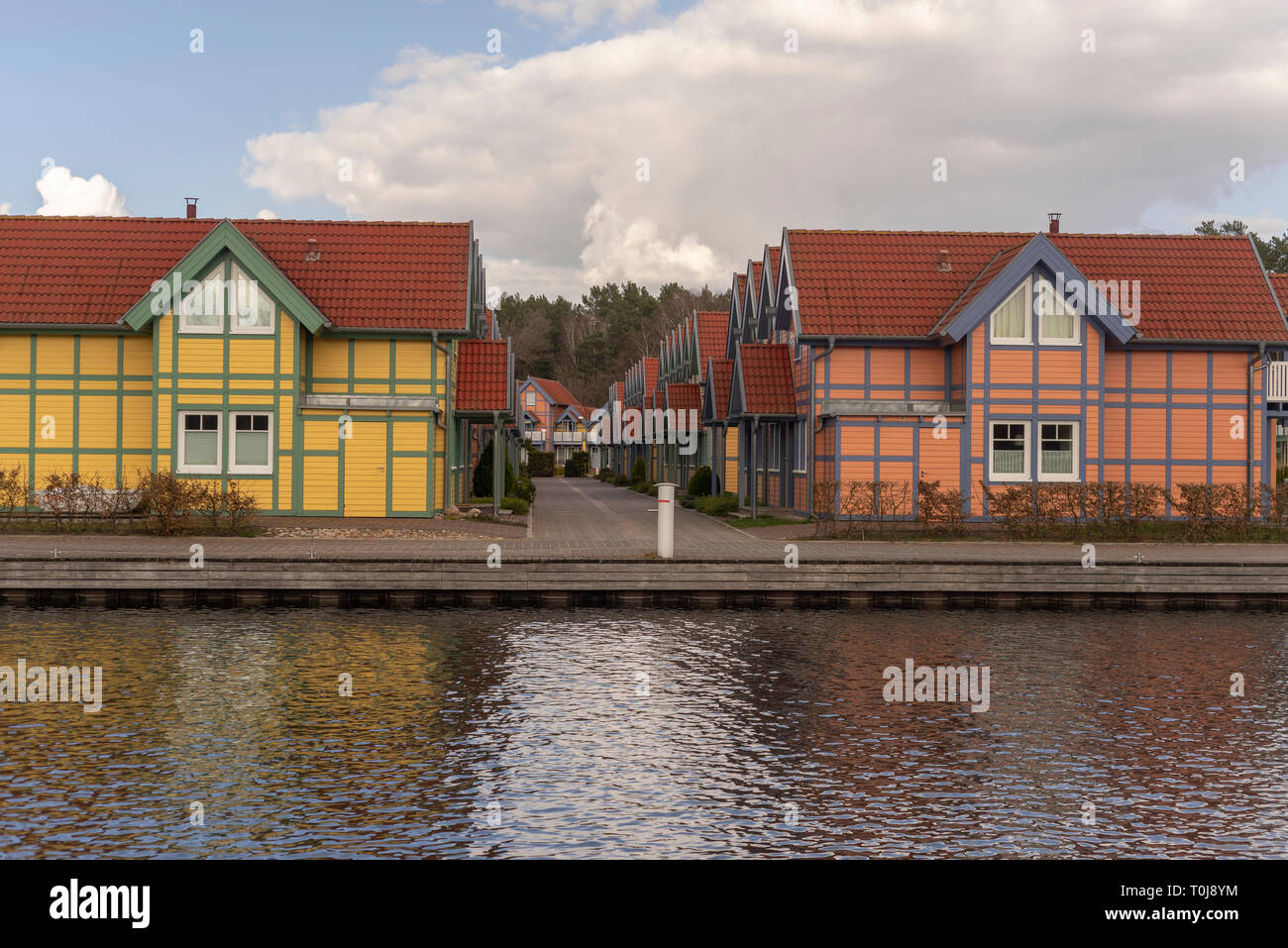 Settlement of painted Framework houses in Germany Stock Photo - Alamy