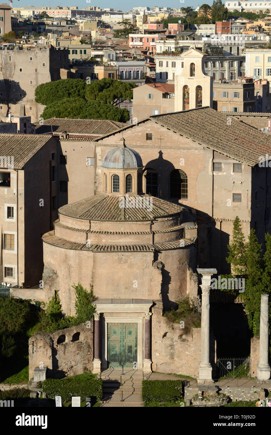Circular Temple of Romulus AD 307, converted to Church of Santi Cosma e ...