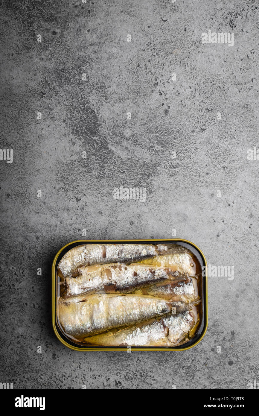 Canned fish in a tin Stock Photo - Alamy
