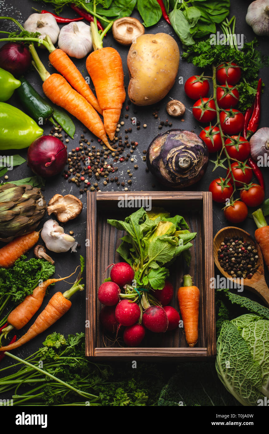 Fresh farm vegetables Stock Photo - Alamy