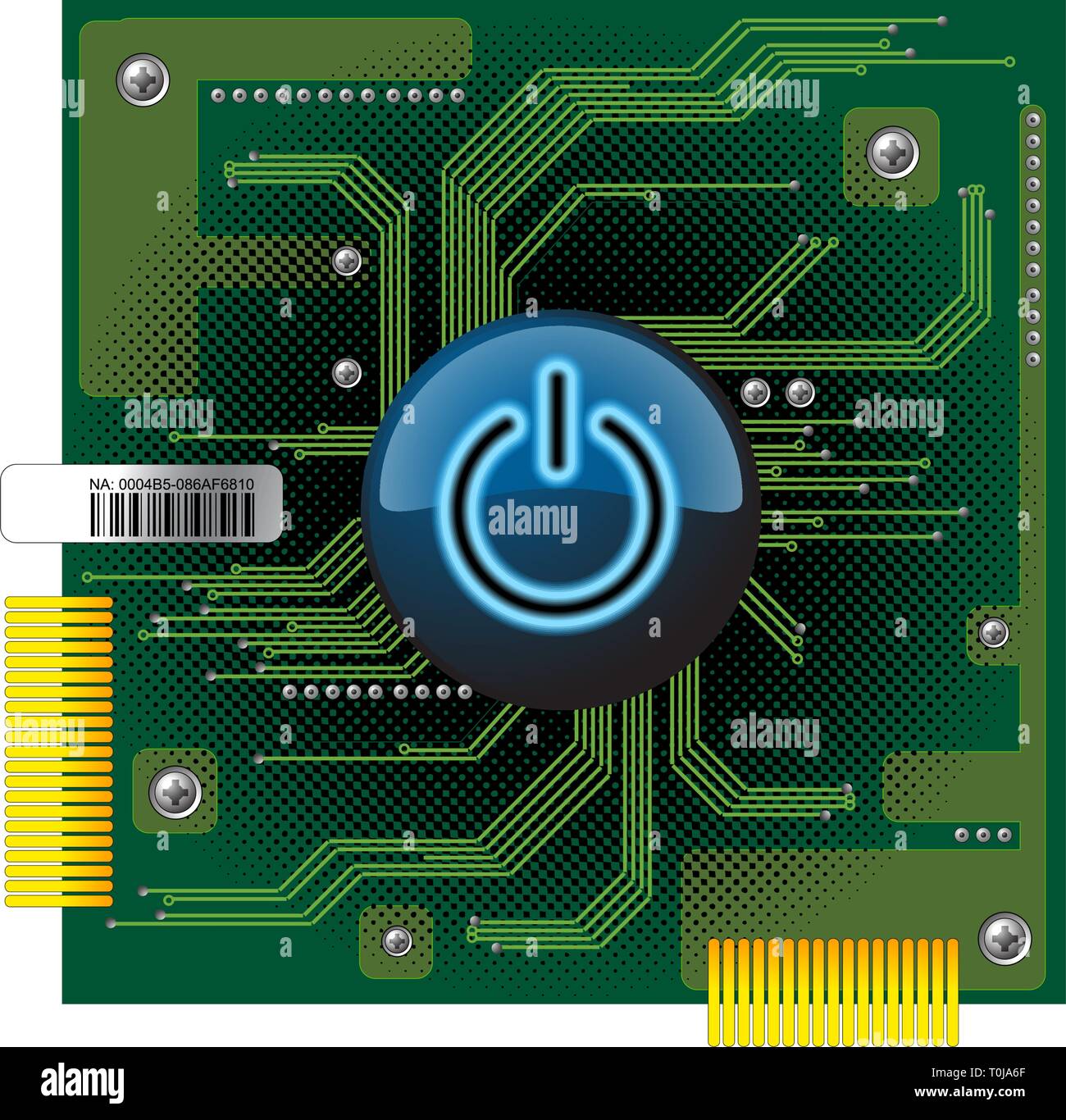 Abstract electronic background with power button Stock Vector Image ...