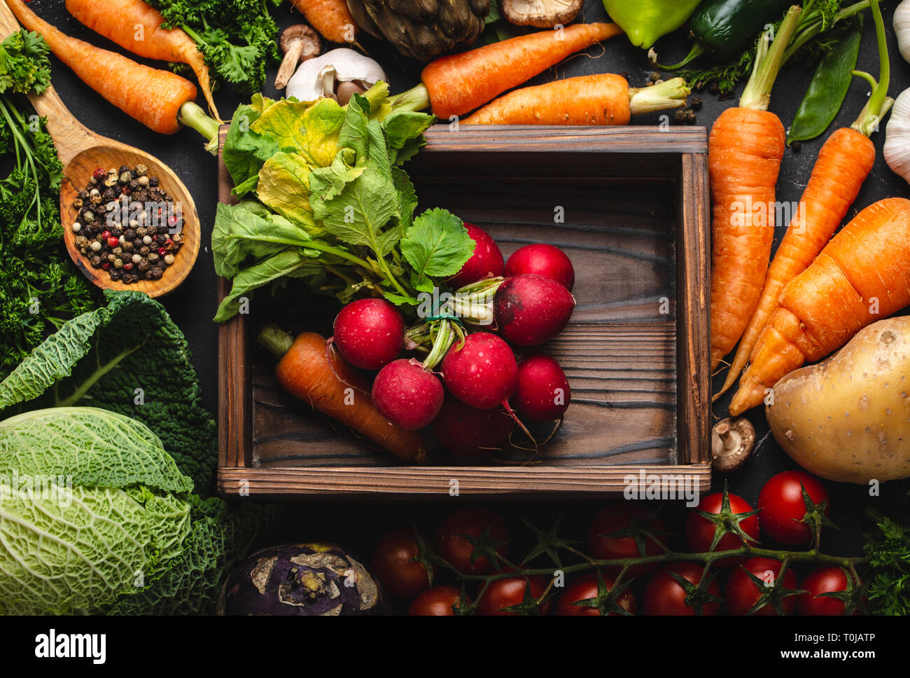 Fresh farm vegetables Stock Photo - Alamy