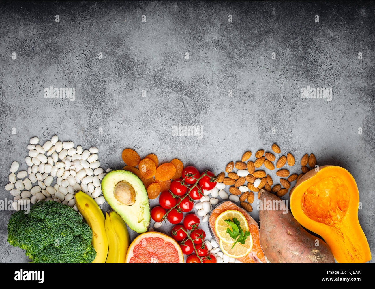 Natural food sources of potassium Stock Photo - Alamy