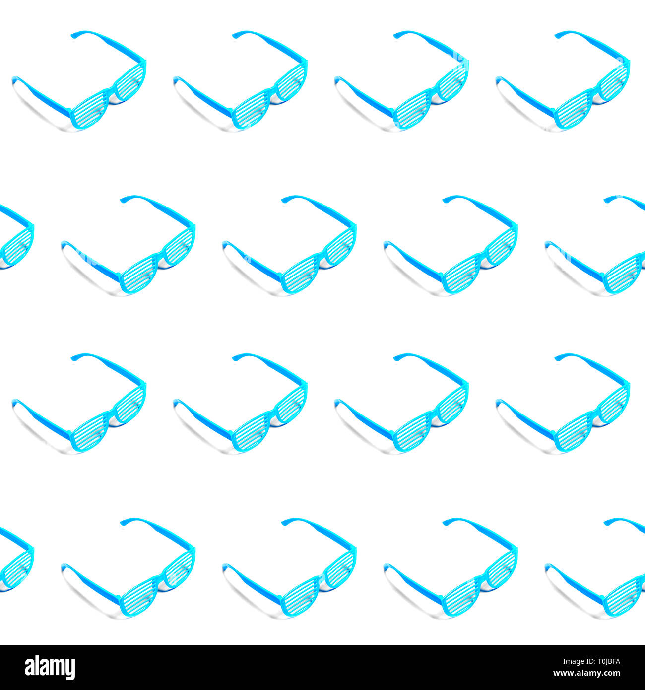 Blue shutter shades sunglasses on white background Seamless Stock Photo ...