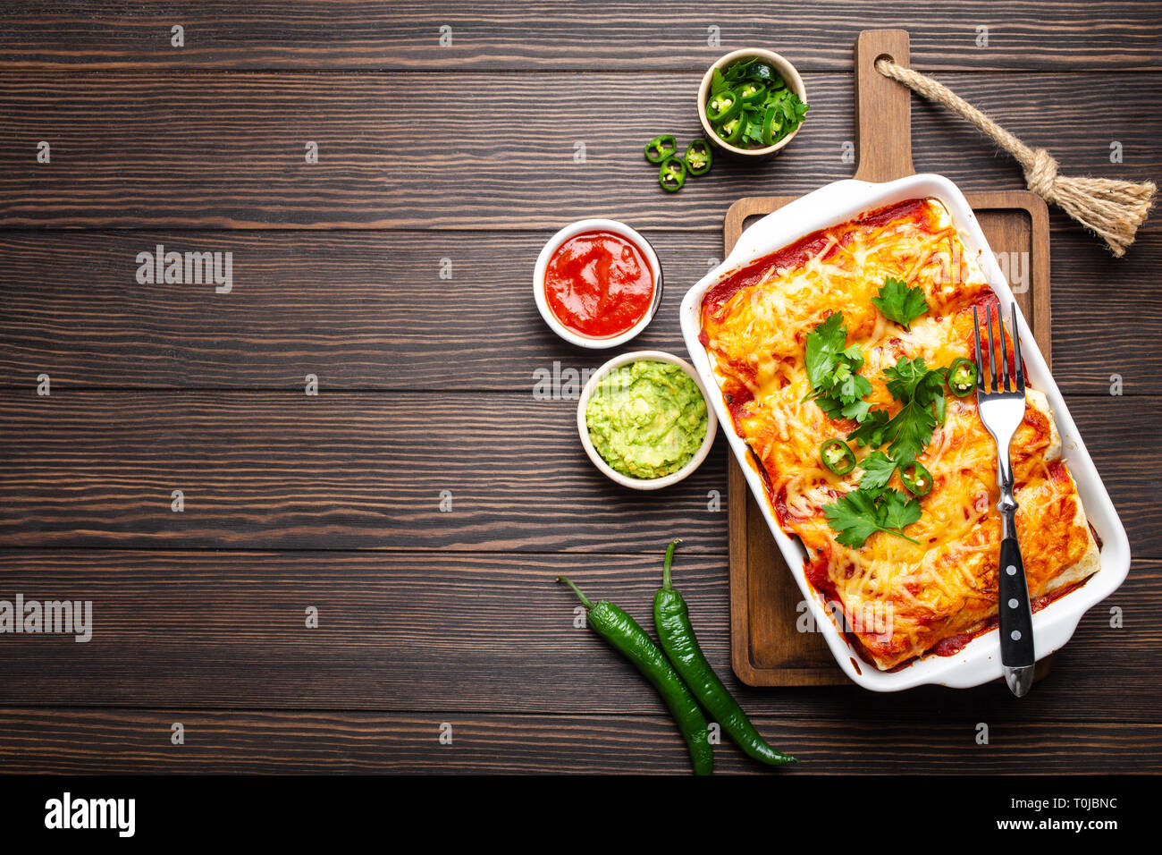 Traditional Mexican enchiladas Stock Photo - Alamy