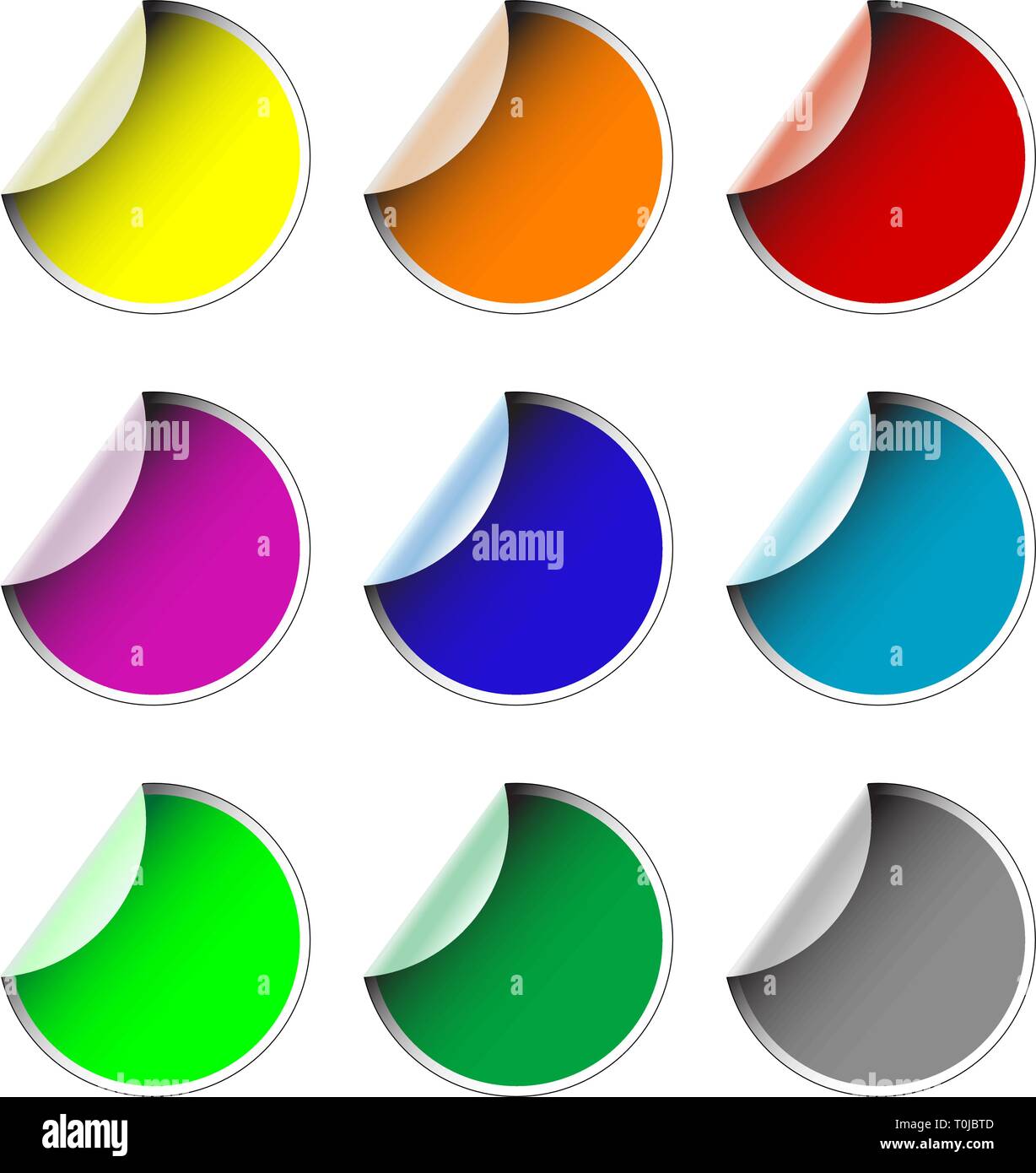 Labels badges and stickers in various colors Stock Vector Image & Art ...