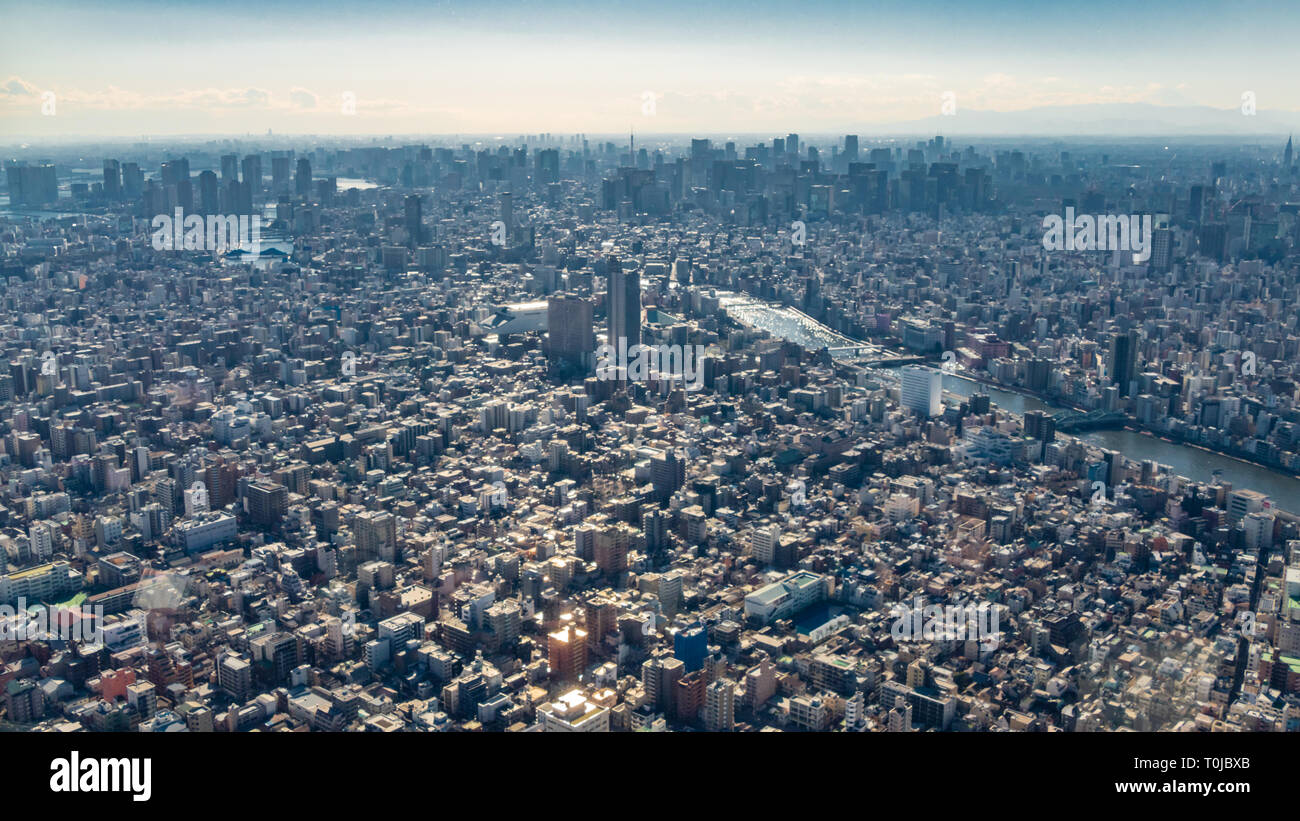 Bird's eye view of Tokyo city, Japan Stock Photo - Alamy