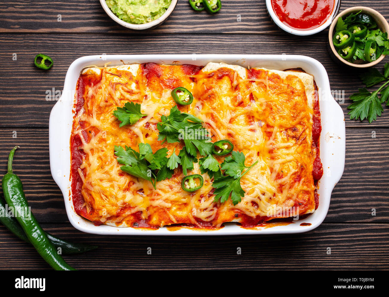 Traditional Mexican enchiladas Stock Photo - Alamy